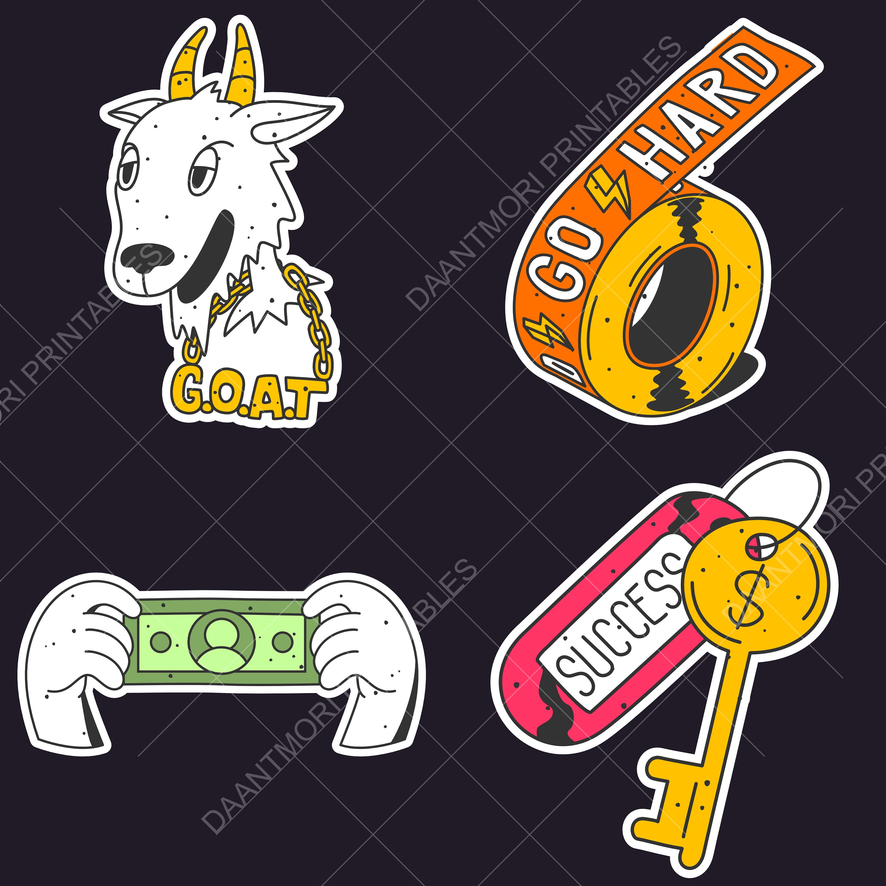 Cartoon PNG Sticker Bundle, Social Cartoon Doodle Stickers, Humorous ...