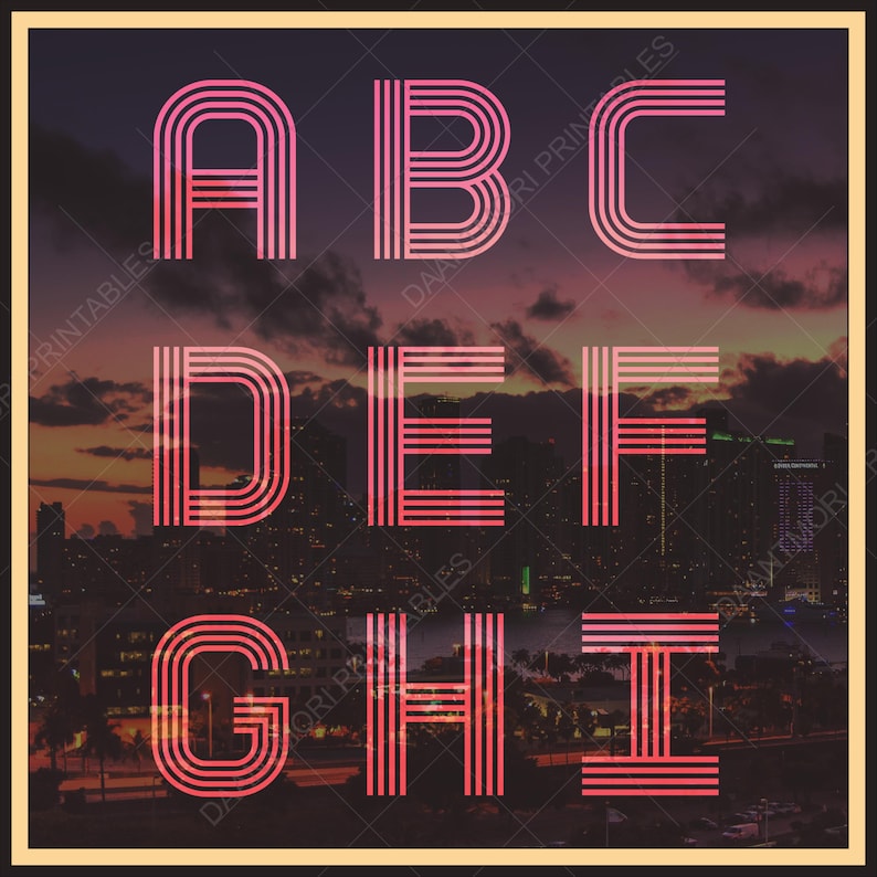 Retro Multiline SVG Font, Full Alphabet and Numbers, T-shirt Design ...