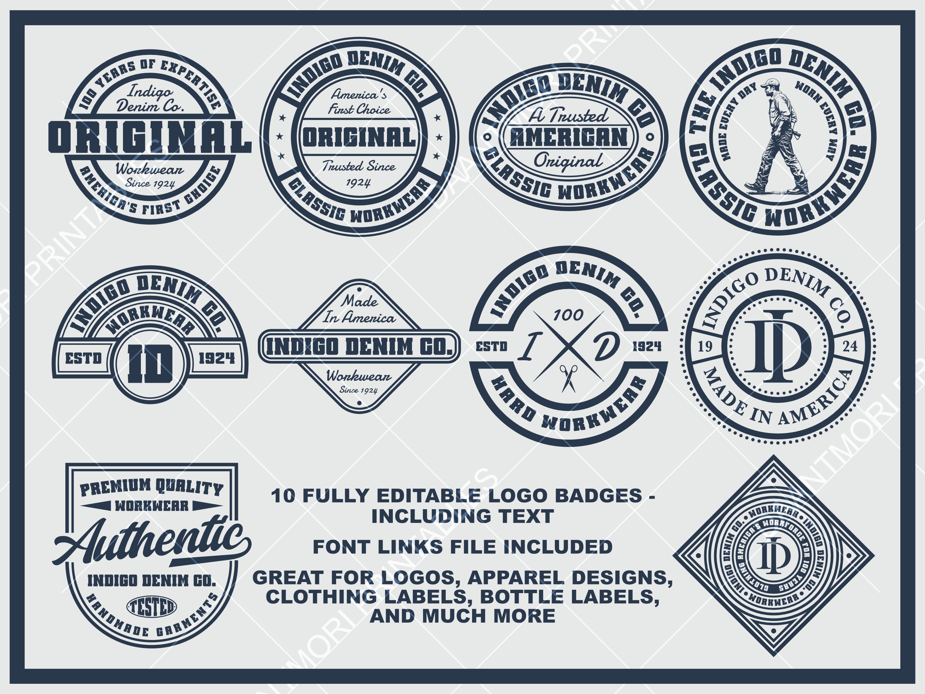 Vintage Badge Logo Bundle: Retro Stamp Designs (digital Download) - Etsy