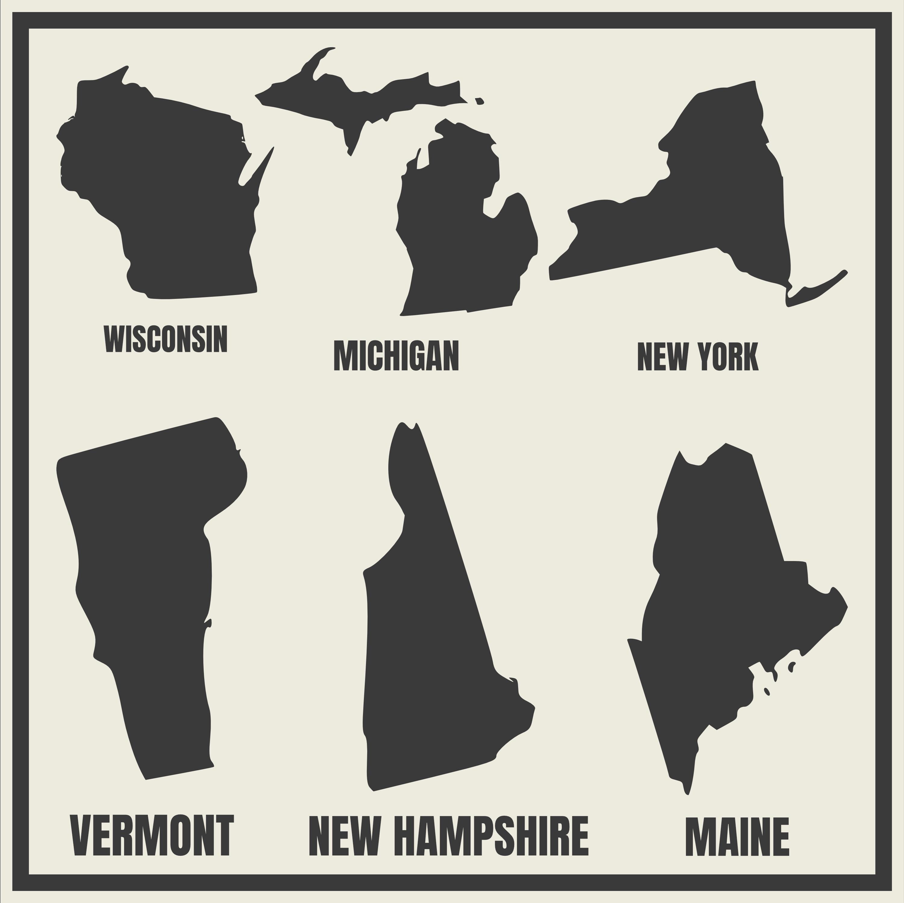 USA States Map SVG: US Map Clipart, American State Silhouettes (digital ...