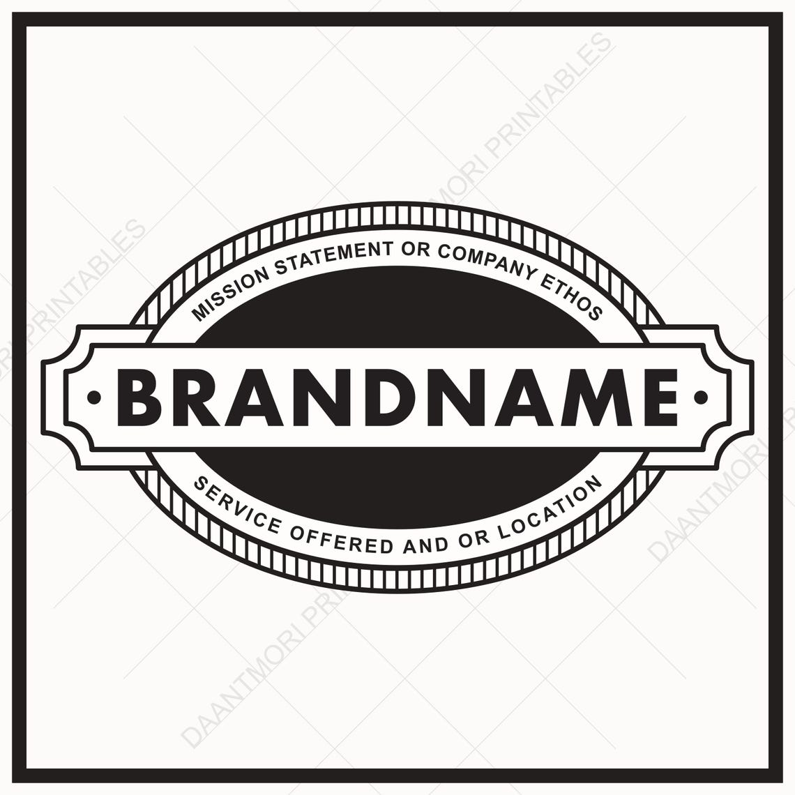 Vintage Oval Logo Badge Bundle: Editable Emblem Designs (digital ...