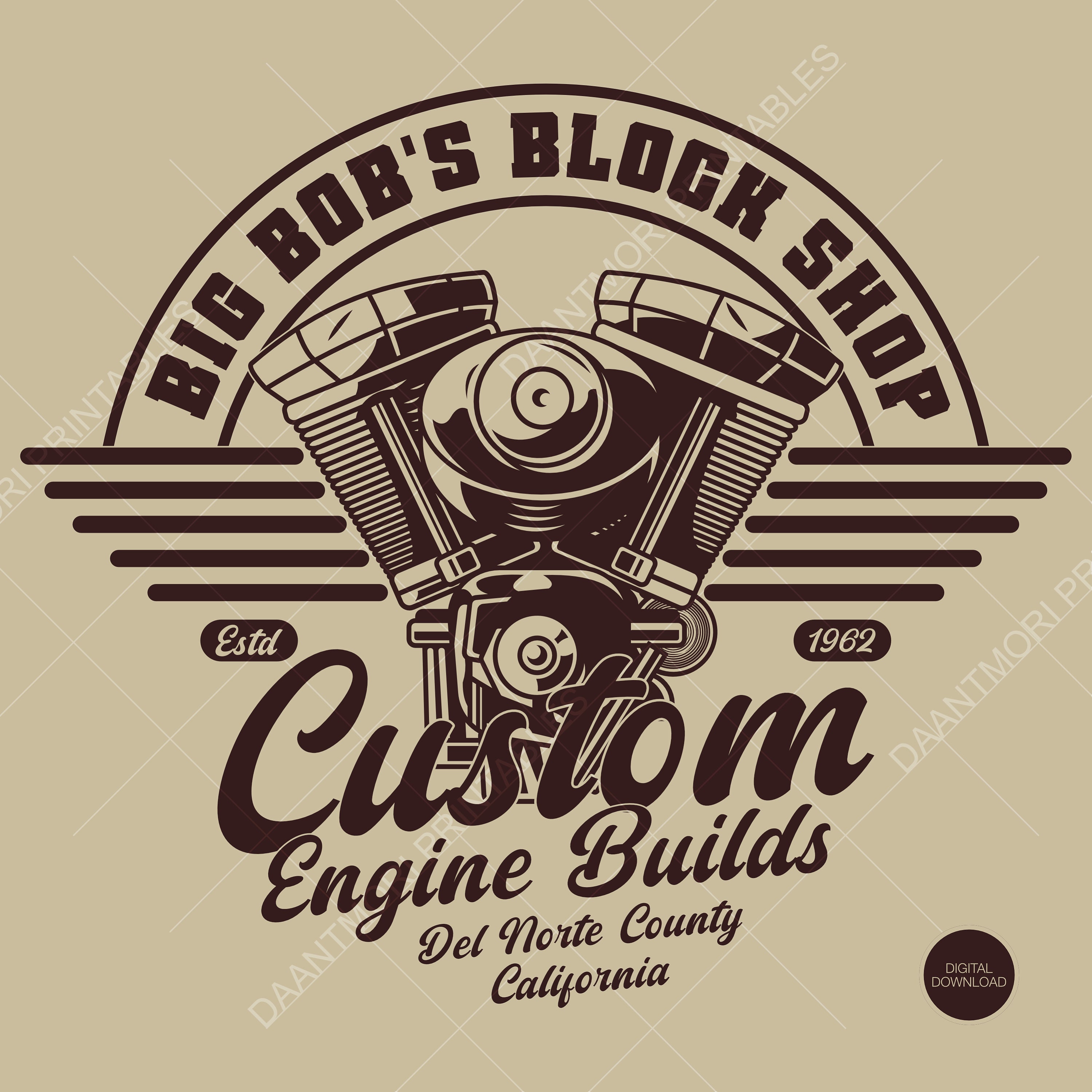 Retro Garage Logo Bundle: 50s Style Designs (digital Download SVG/PNG ...
