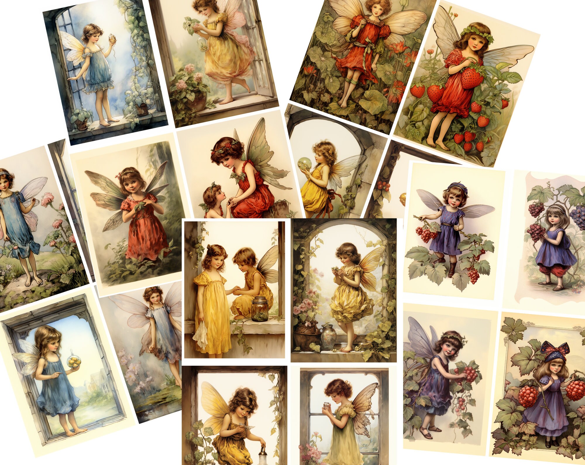 80 Fairy Cards for Fantasy Junk Journal, Floral Junkjournal, Herbal ...