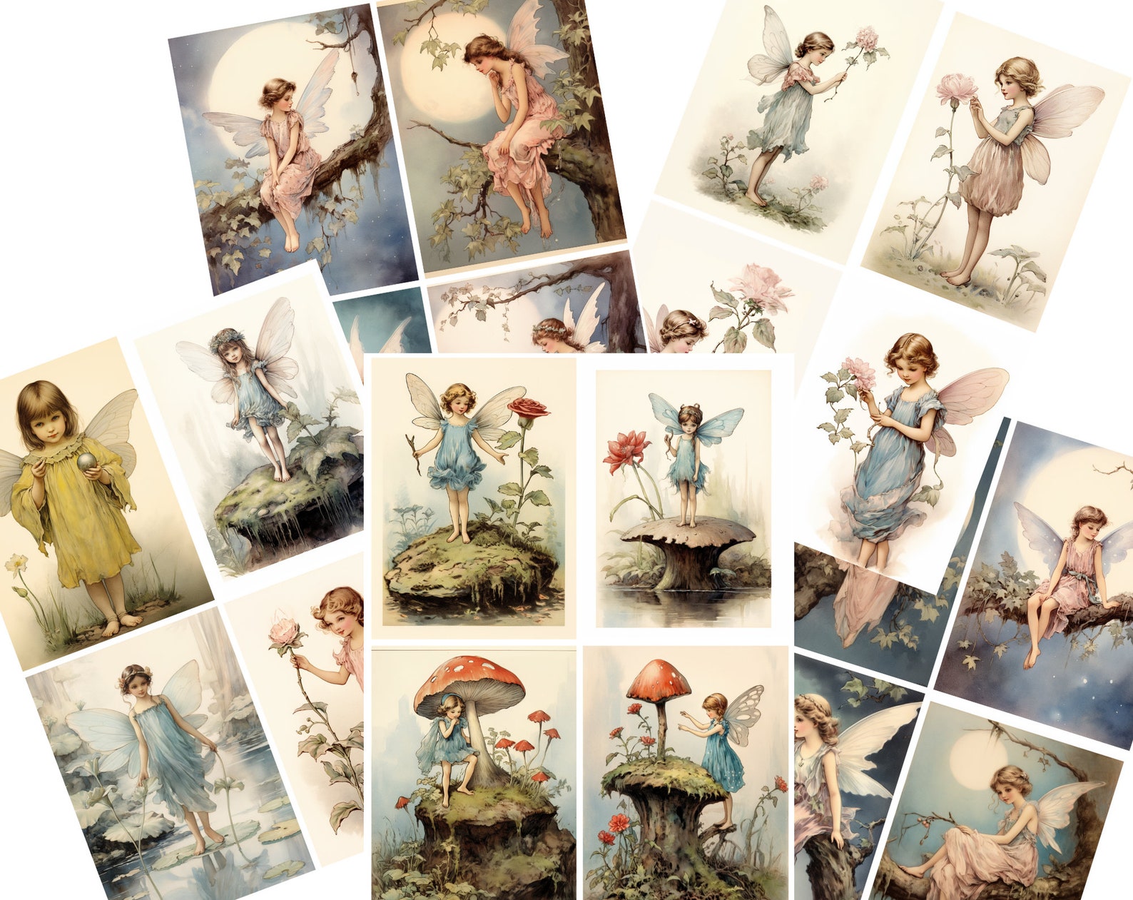 80 Fairy Cards for Fantasy Junk Journal, Floral Junkjournal, Herbal ...