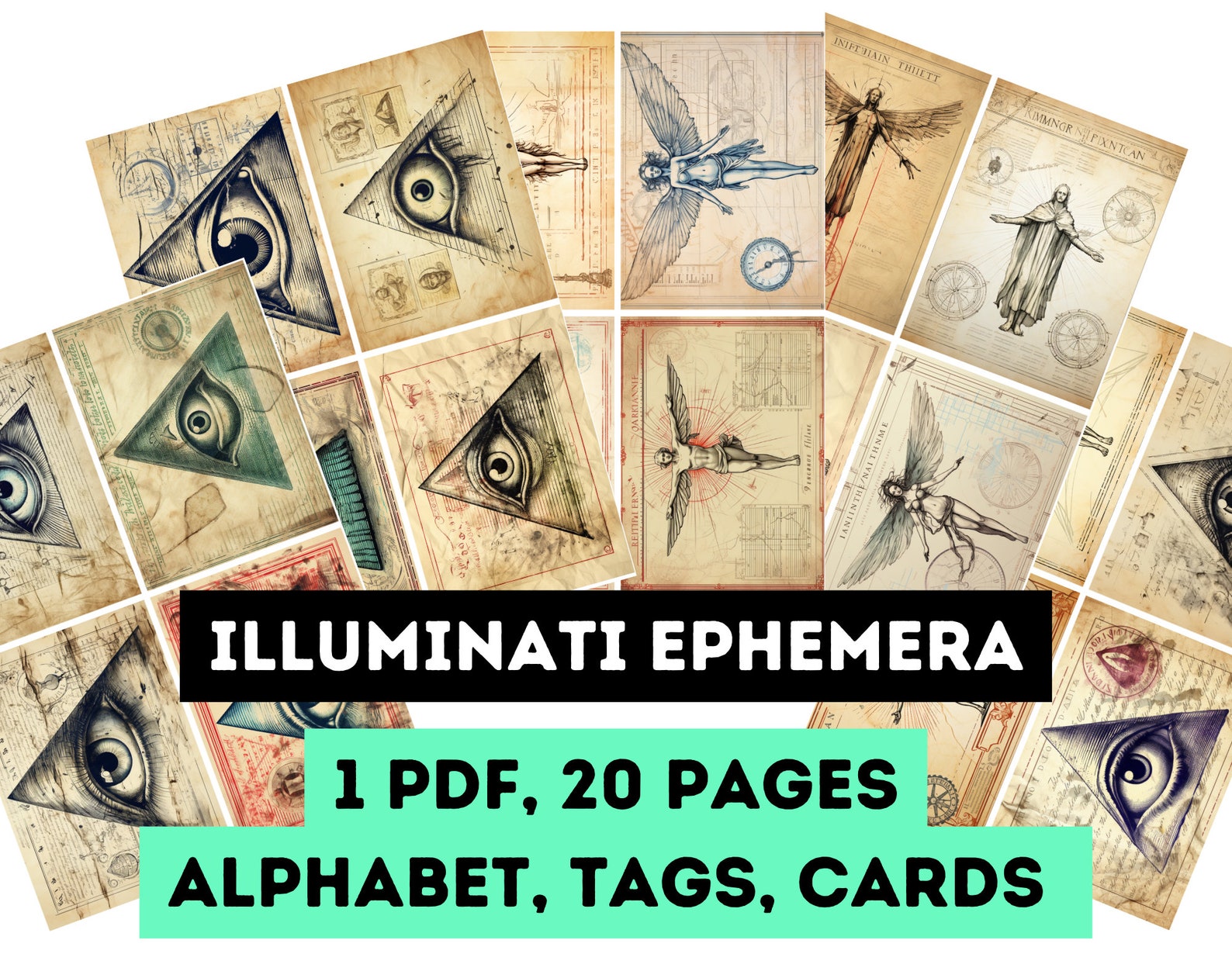 Illuminati Eye and Illuminati Alphabet Letters Ephemera for Junk ...