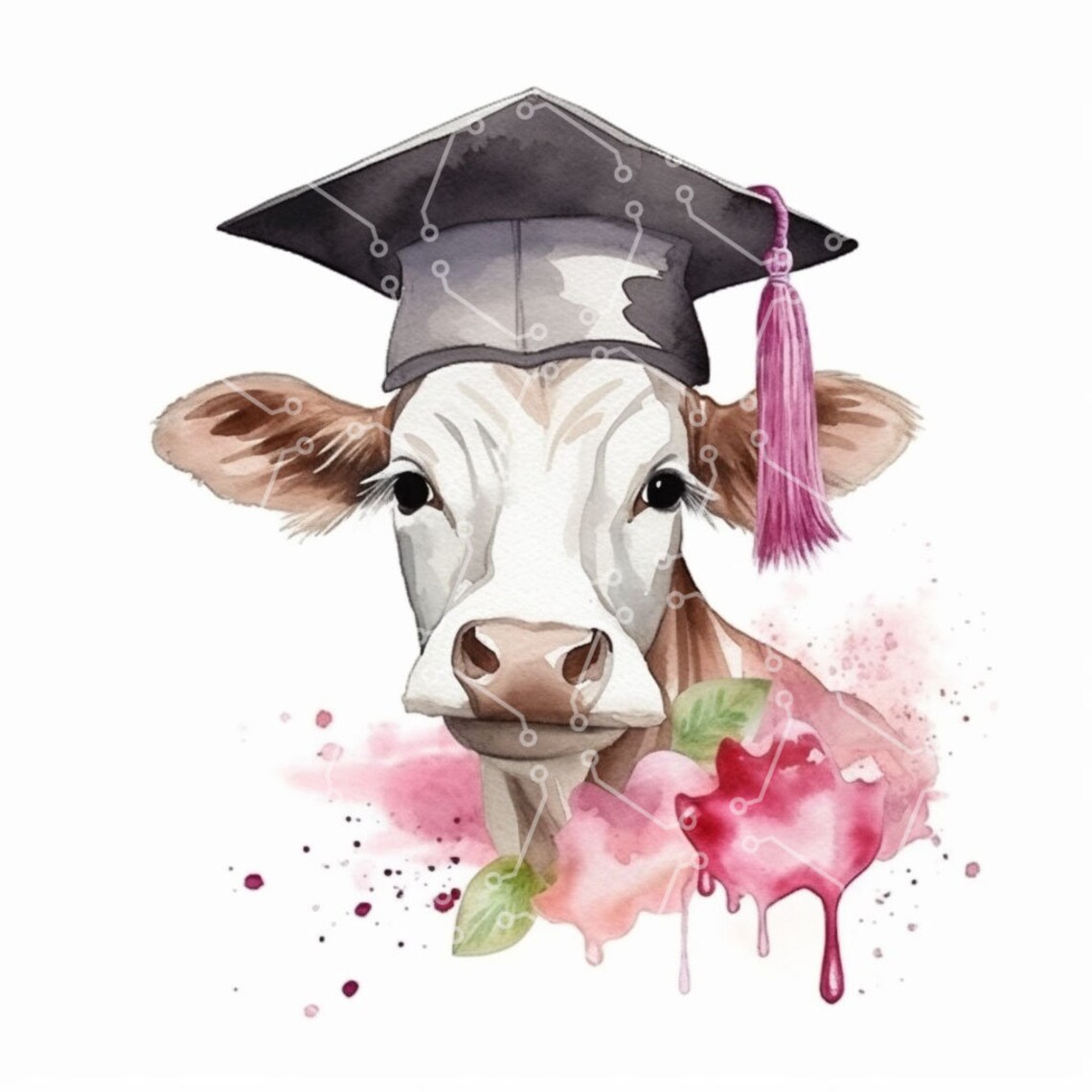 Cow or West Highland Cow in GRADUATION Hat - Graduation Clipart, Grad ...