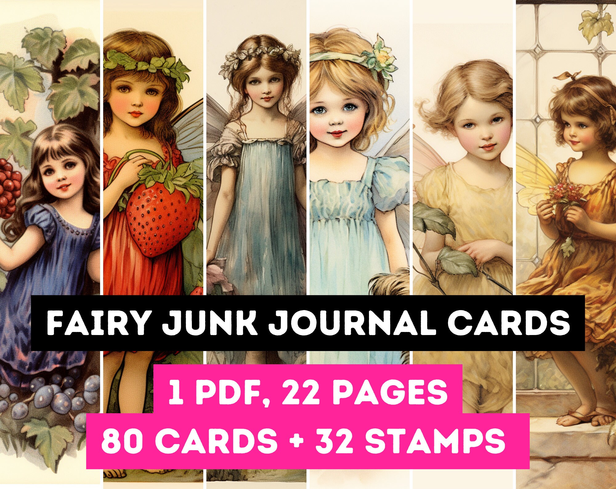 80 Fairy Cards for Fantasy Junk Journal, Floral Junkjournal, Herbal ...