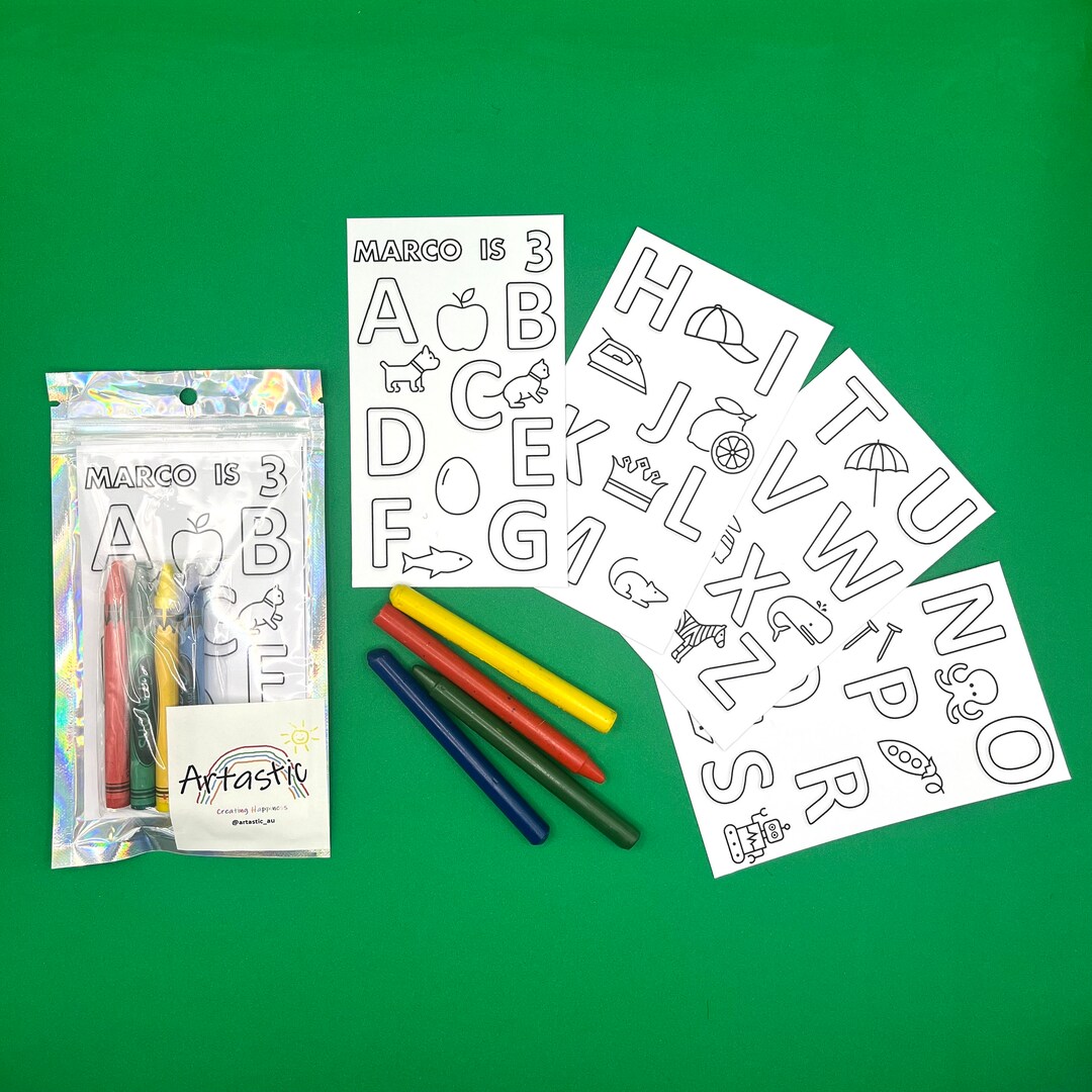 Learning the ABC Colouring Crayon Art Kit Birthday Party Favour ...