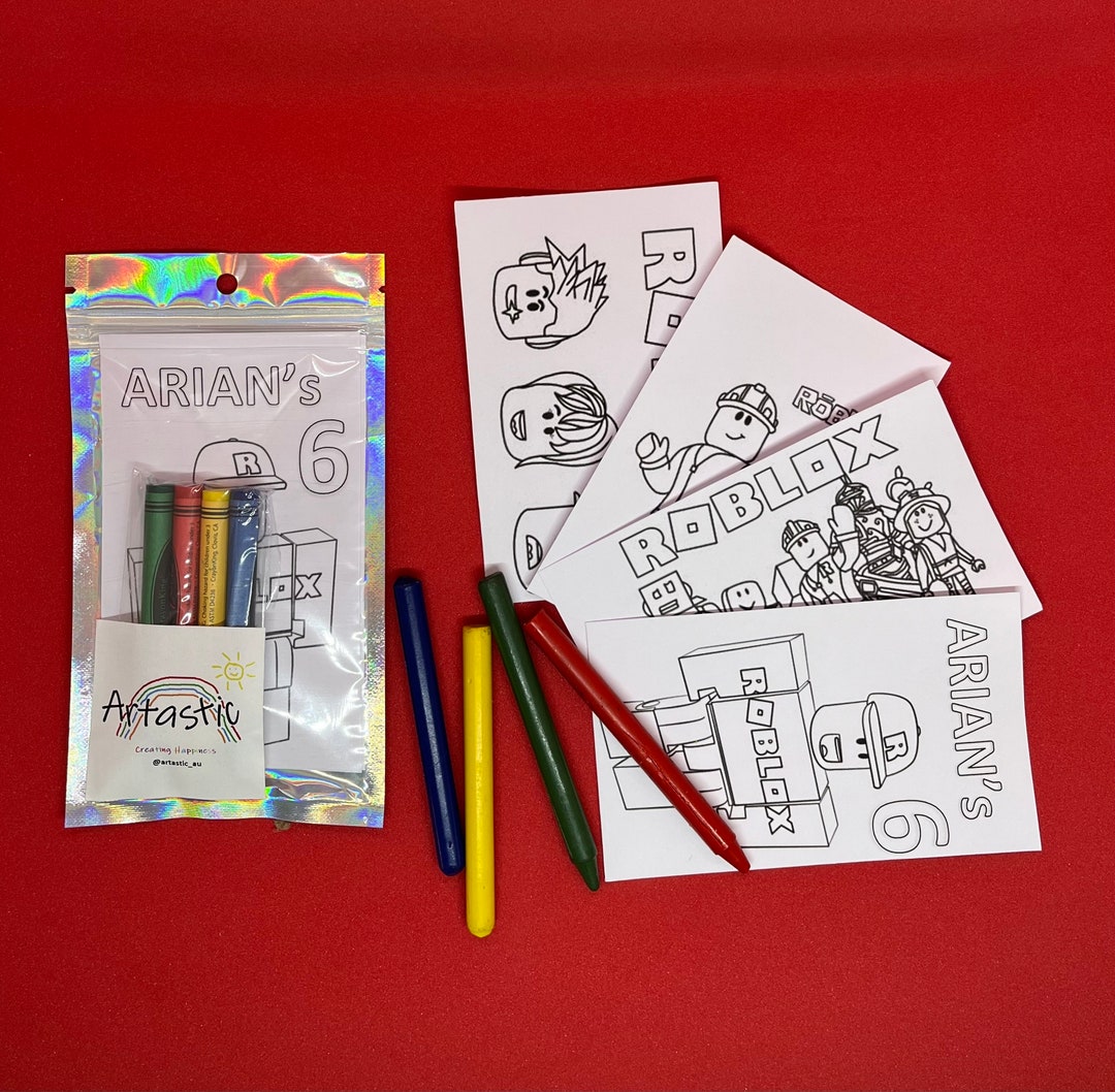 Roblox Theme Colouring Crayon Kit Birthday Party Favour Loot - Etsy