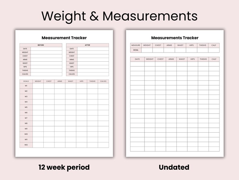 Printable Fitness Planner Bundle, Exercise Tracker, Calorie Tracker ...