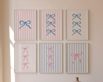 Preppy Coquette Room Decor Trendy Apartment Art Cute Nursery Wall Art ...