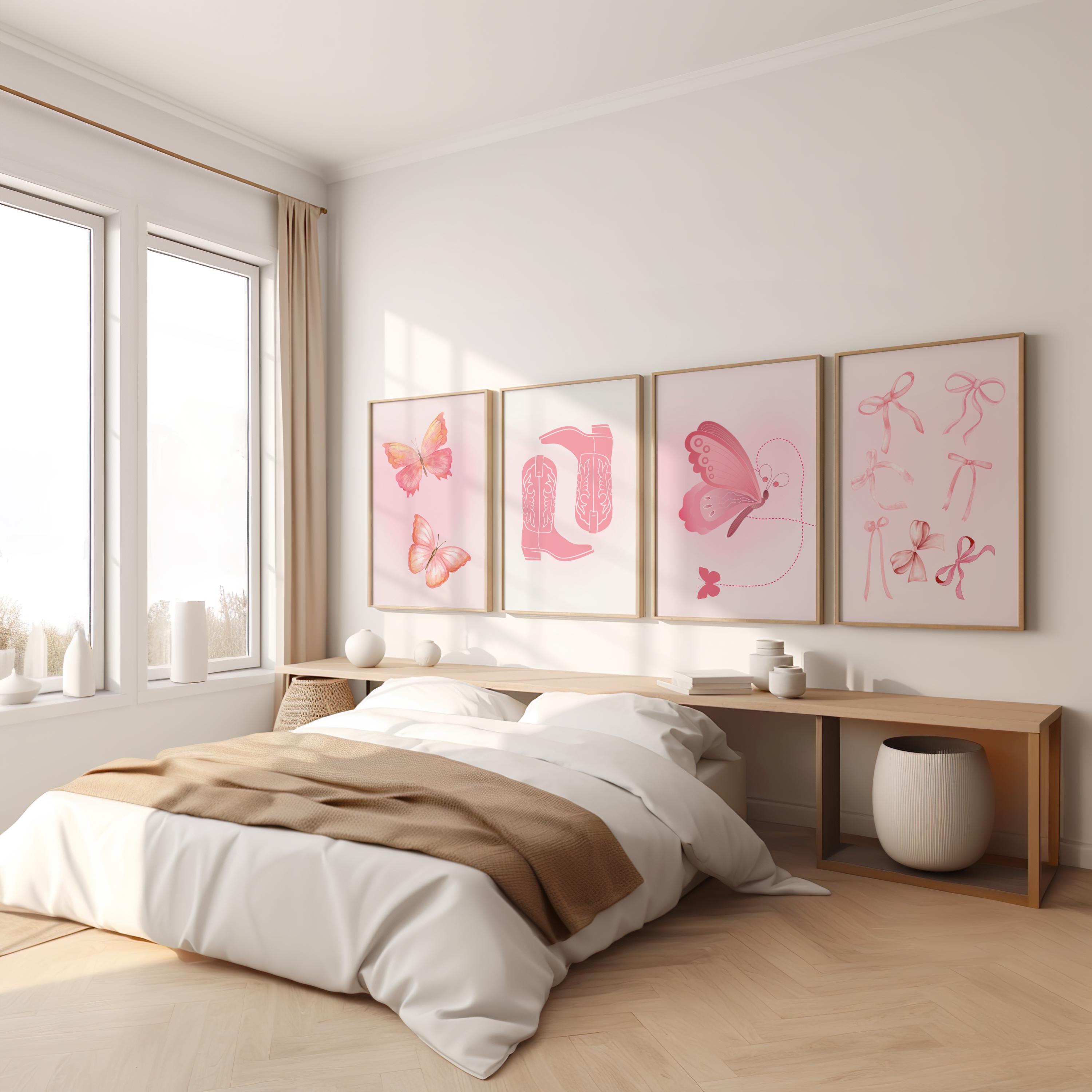 Set of 18 Trendy Pink Wall Art Decor Preppy Room Decor, Matchbox Print ...