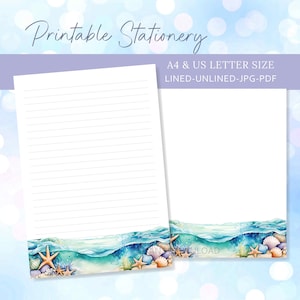 Under the Sea Printable Stationery, Ocean Themed Instant Download ...
