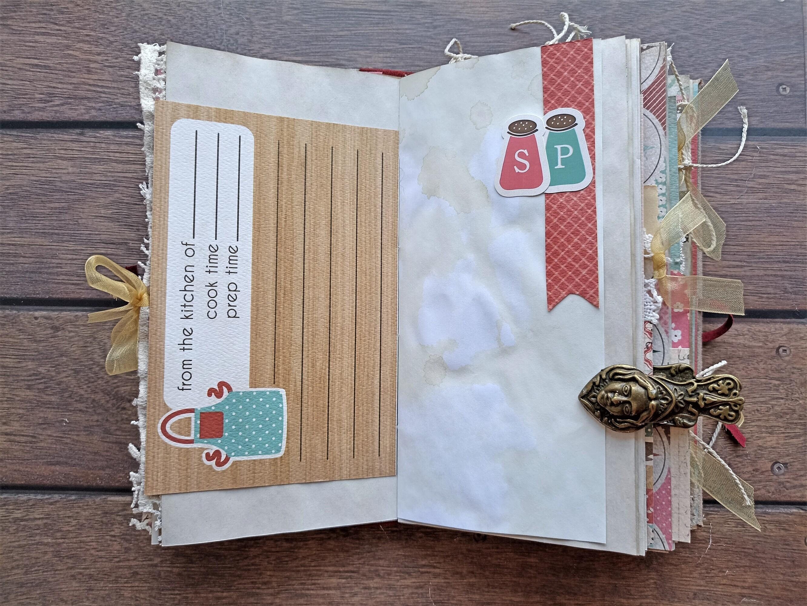 Recipe Junk Journal Handmade Kitchen Cookbook Journal for Sale - Etsy