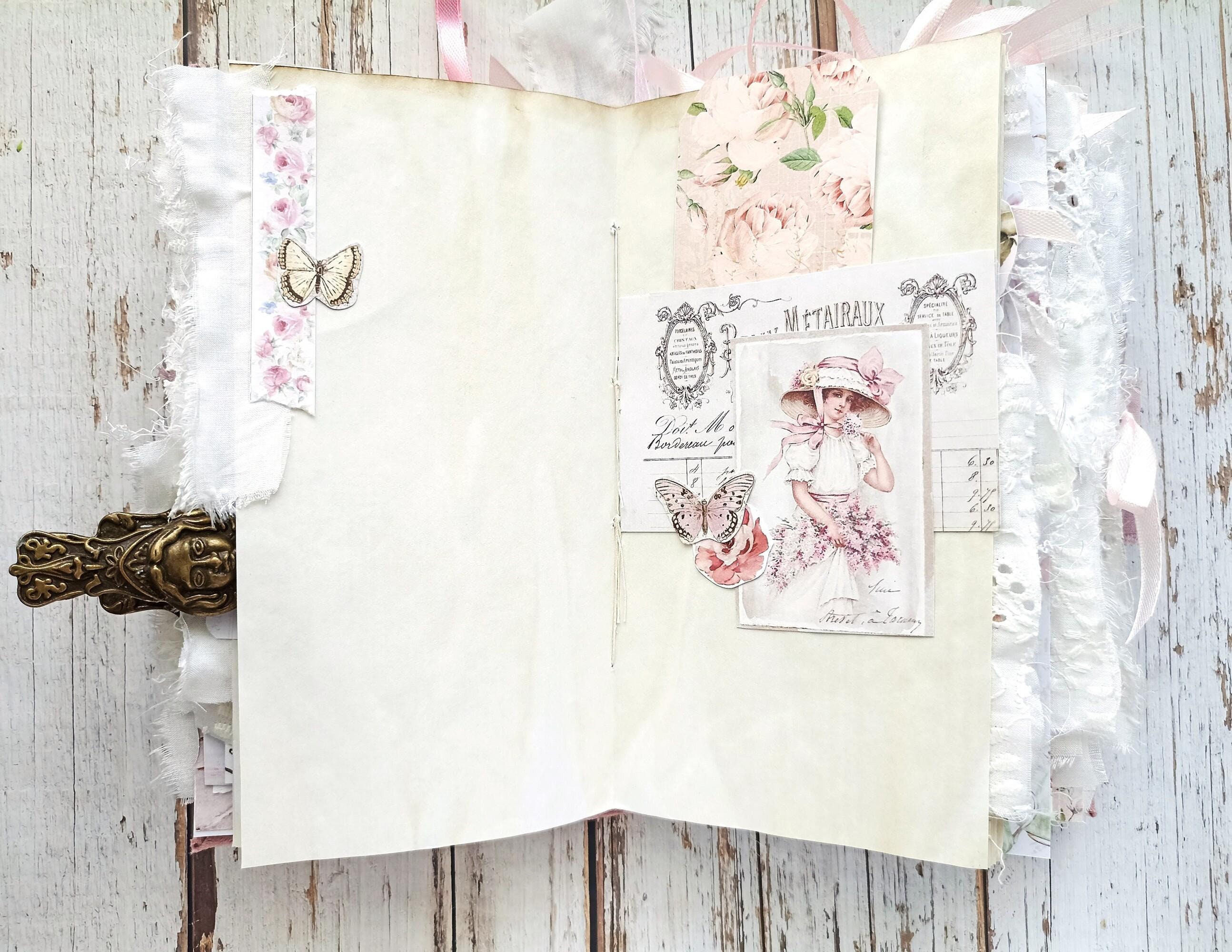 Lace Decorated Junk Journal for Sale Garden Roses Treasure Book Elegant ...