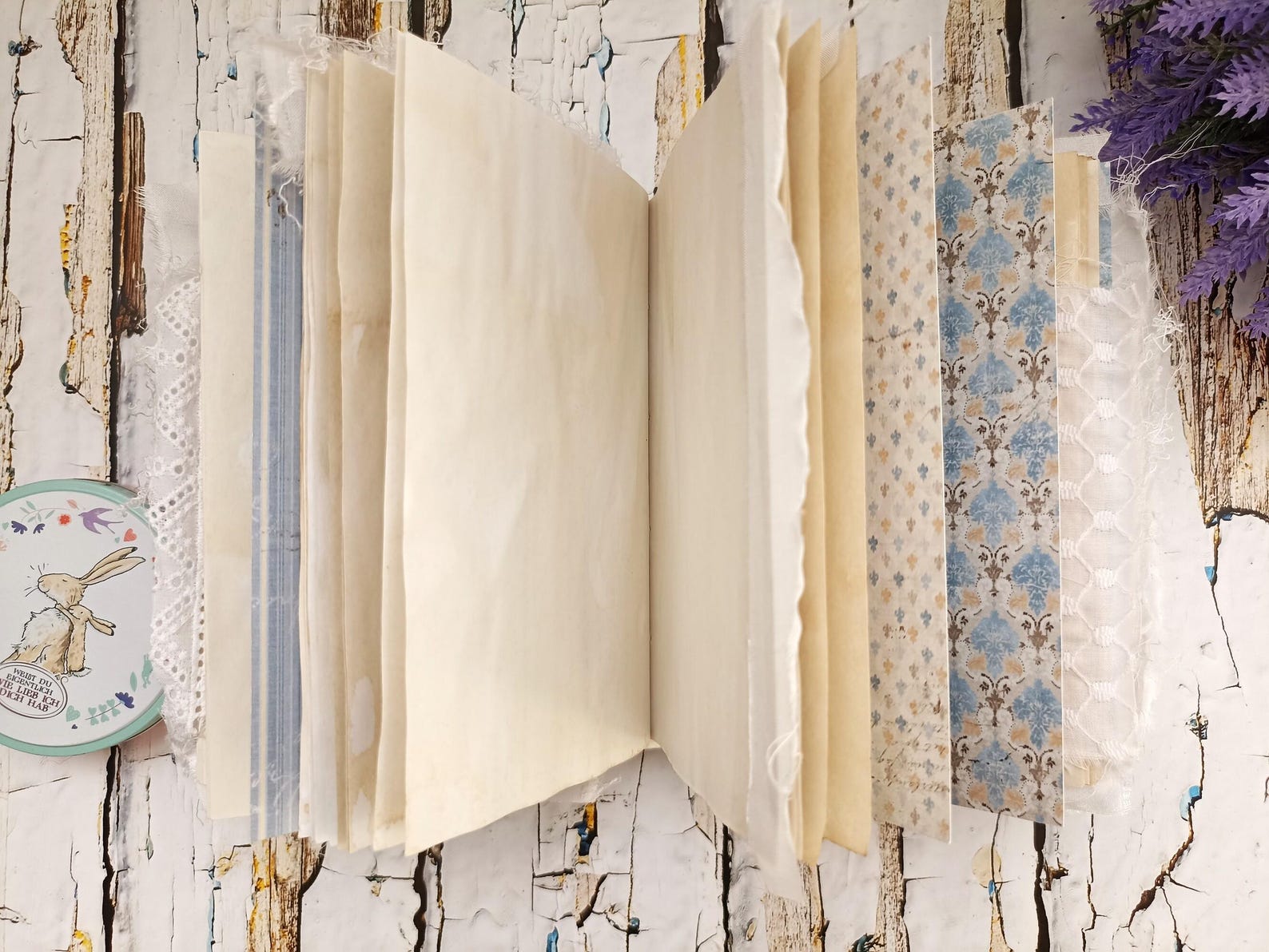 Chunky Floral Victorian Junk Journal Handmade Blank Lace Moth Butterfly ...