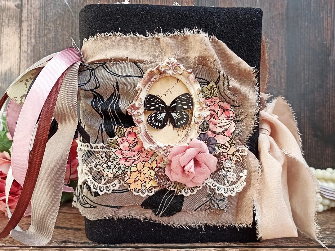 Gothic Rose Junk Journal for Sale Blank Black Flowers Butterfly ...
