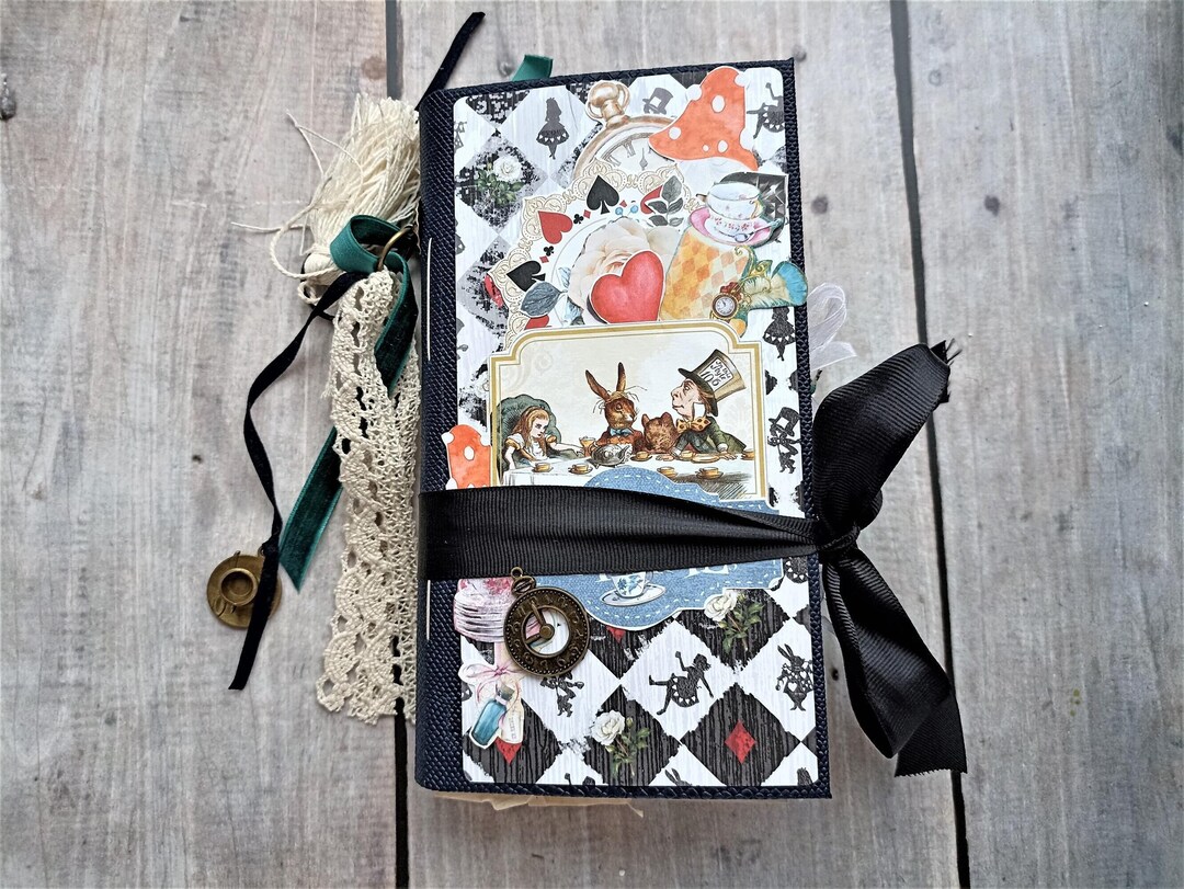 Alice Junk Journal Handmade Large Alice in Wonderland Junk Book for ...