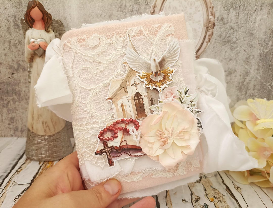 Christian Prayer Girly Junk Journal Handmade Blank Lace Faith Pray ...