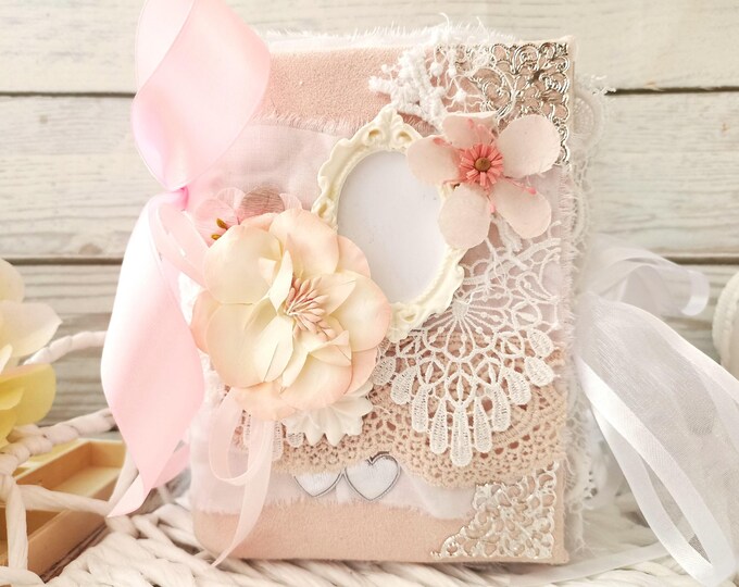 Pink Flower Junk Journal Handmade Blank Lace Coquette Journal for Sale ...