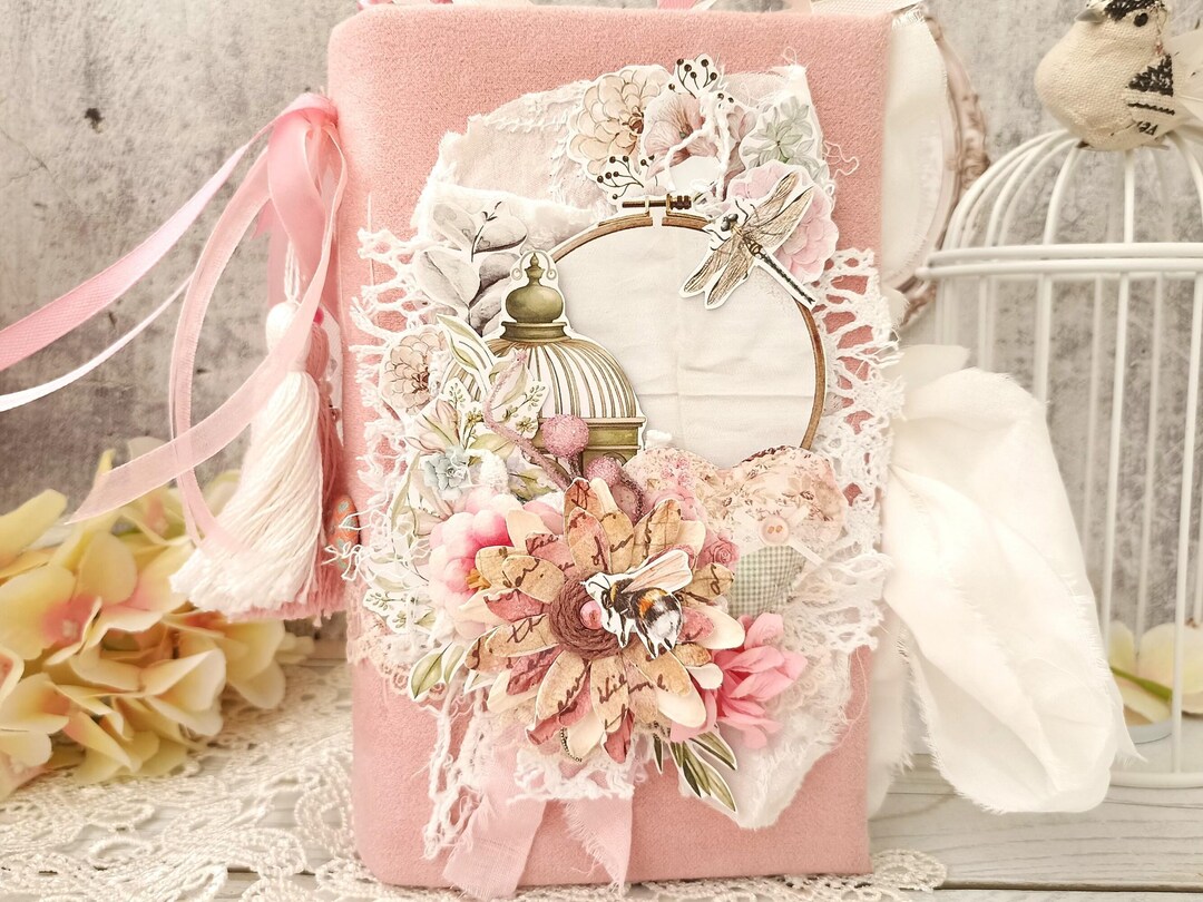 Birds Roses Junk Journal for Sale French Romantic Lace Journal Handmade ...