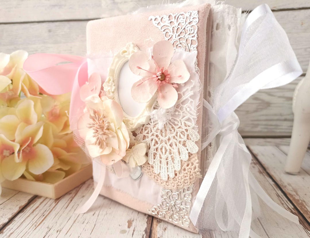 Pink Flower Junk Journal Handmade Blank Lace Coquette Journal for Sale ...