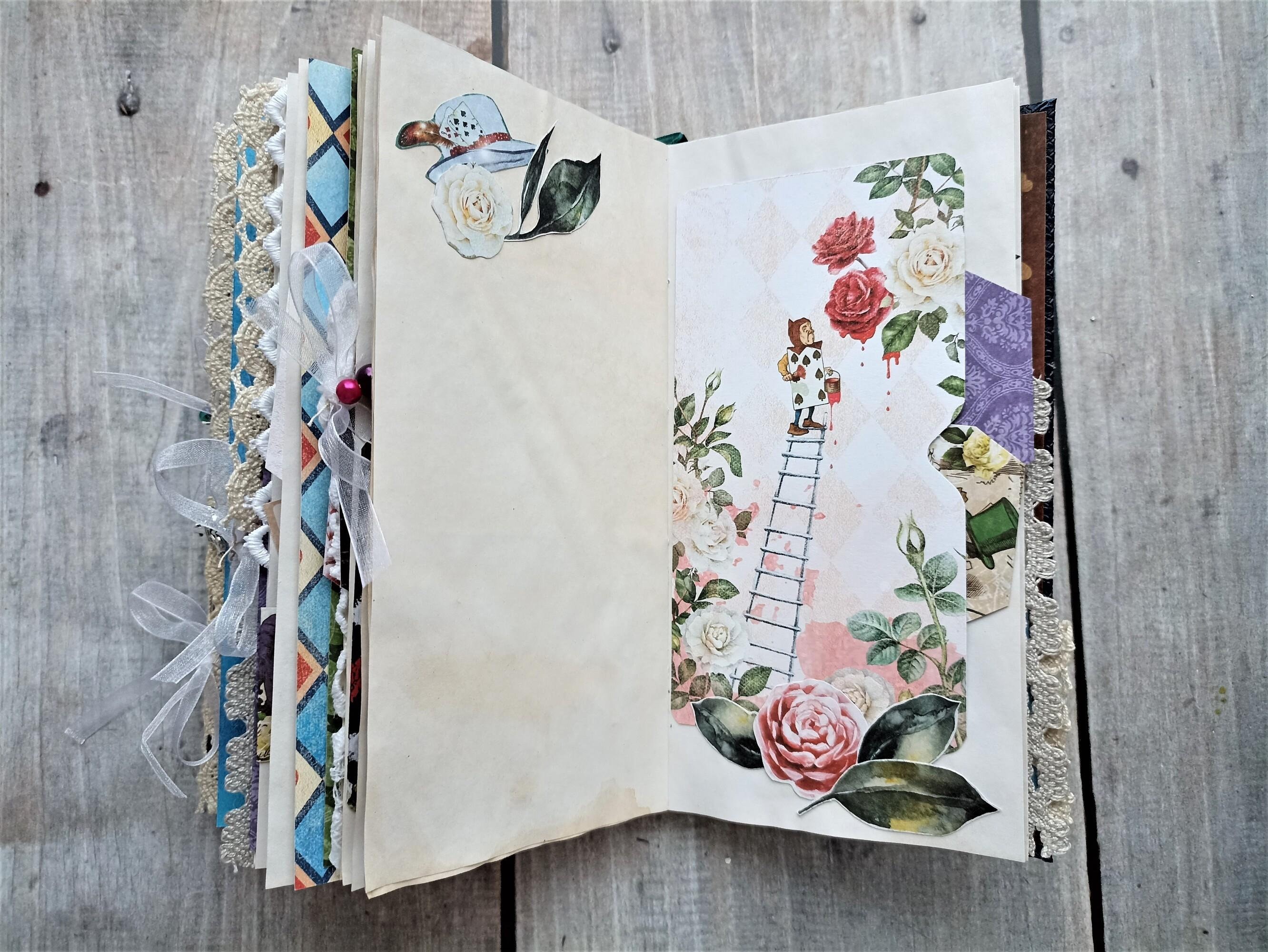 Alice Junk Journal Handmade Large Alice in Wonderland Junk Book for ...