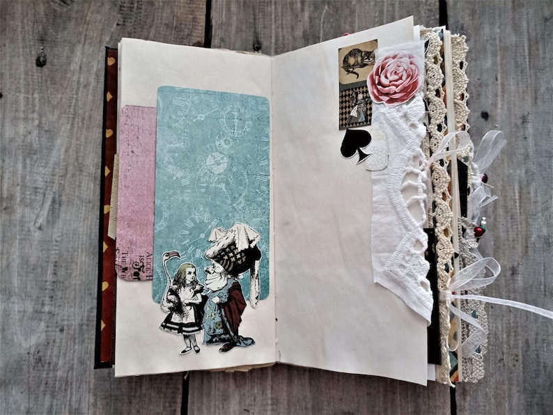 Alice Junk Journal Handmade Large Alice in Wonderland Junk Book for ...