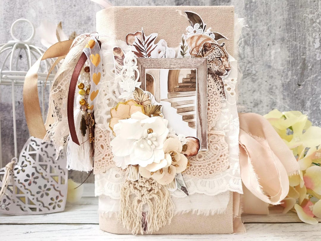 Romantic Wedding Junk Journal Handmade Love Woman Flowers Bridal Guest ...