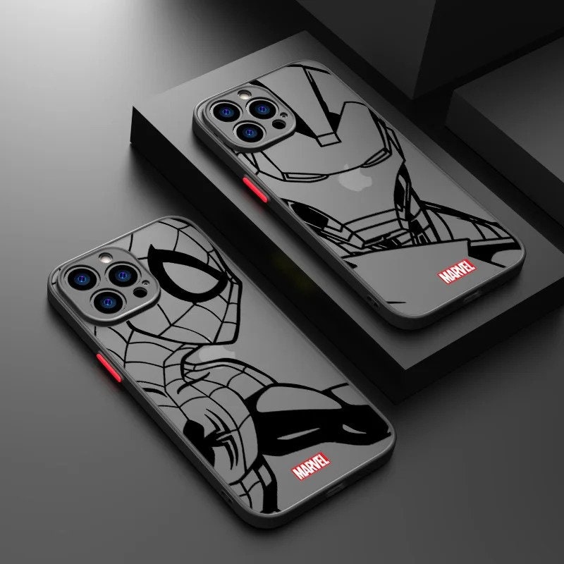 Buy Superhero Cartoon Matte iPhone Case Phone Cover for iPhone 15 14 13 ...