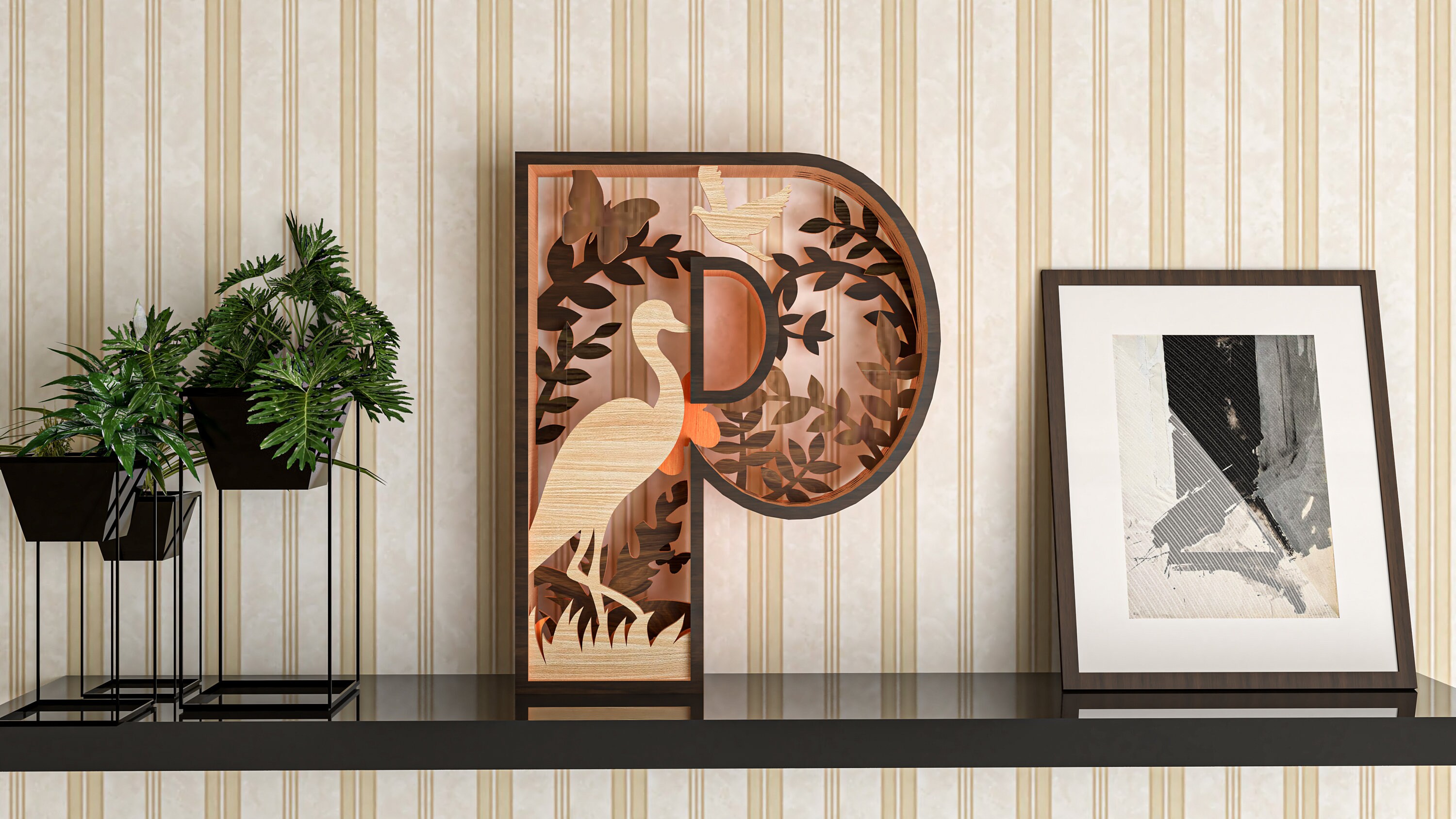Layered Letter P, DXF, Digital Download, Wall Art Multilayer Letter ...