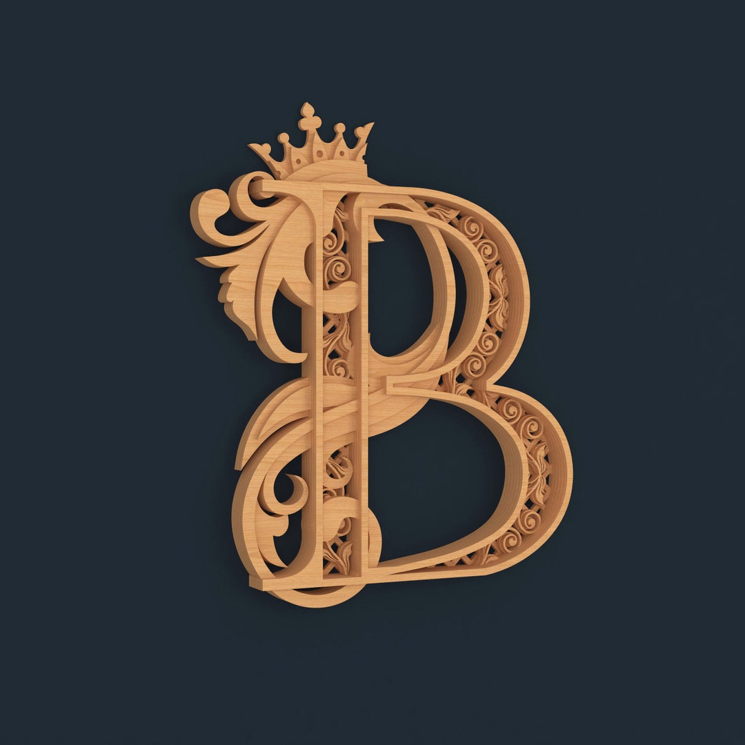 Layered Letter B, DXF, Digital Download, Wall Art Multilayer Letter ...