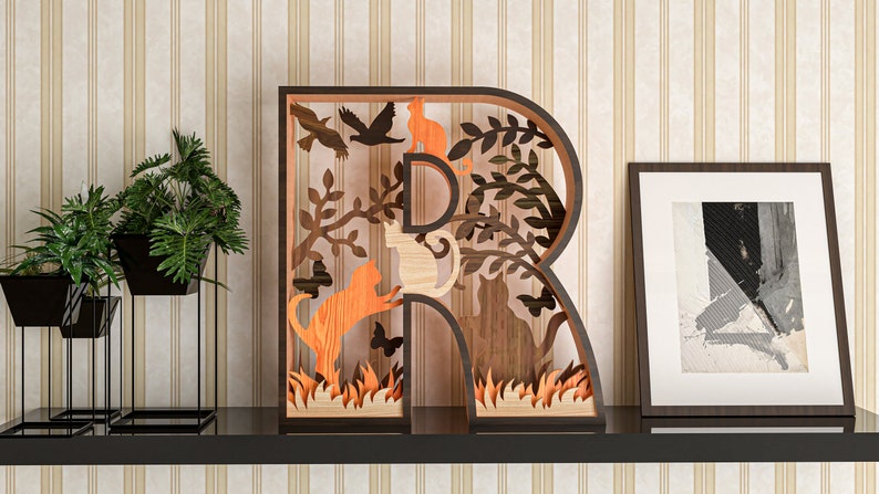 Layered Letter R, DXF, Digital Download, Wall Art Multilayer Letter ...