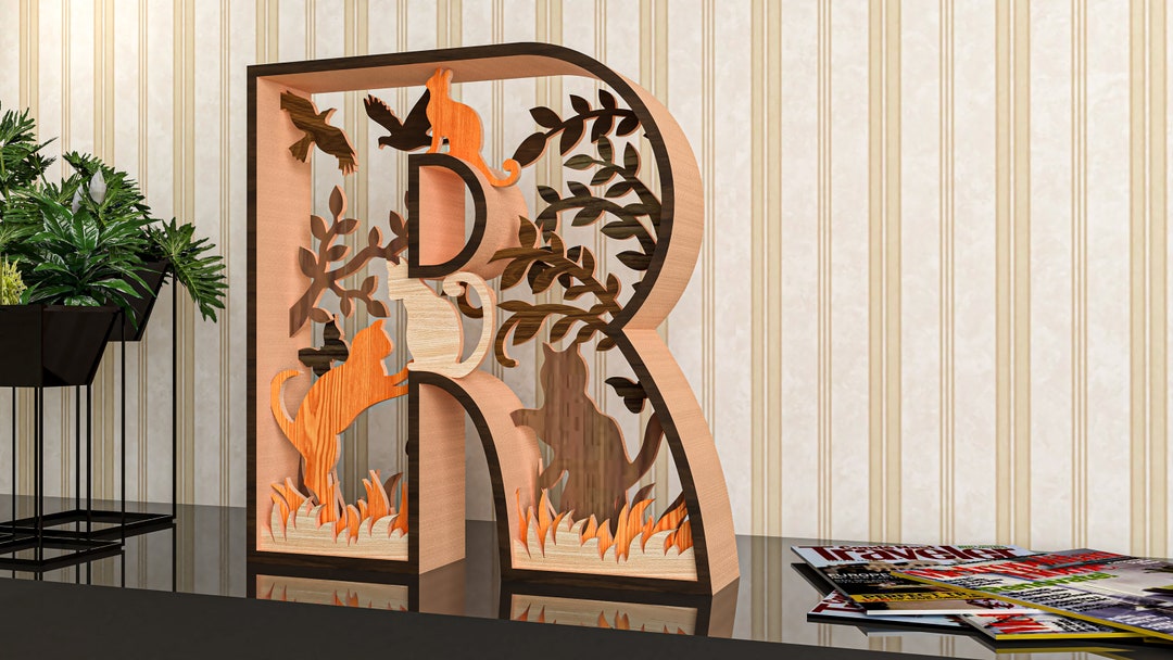 Layered Letter R, DXF, Digital Download, Wall Art Multilayer Letter ...