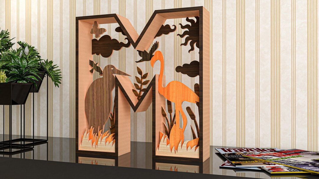 Layered Letter M, DXF, Digital Download, Wall Art Multilayer Letter ...