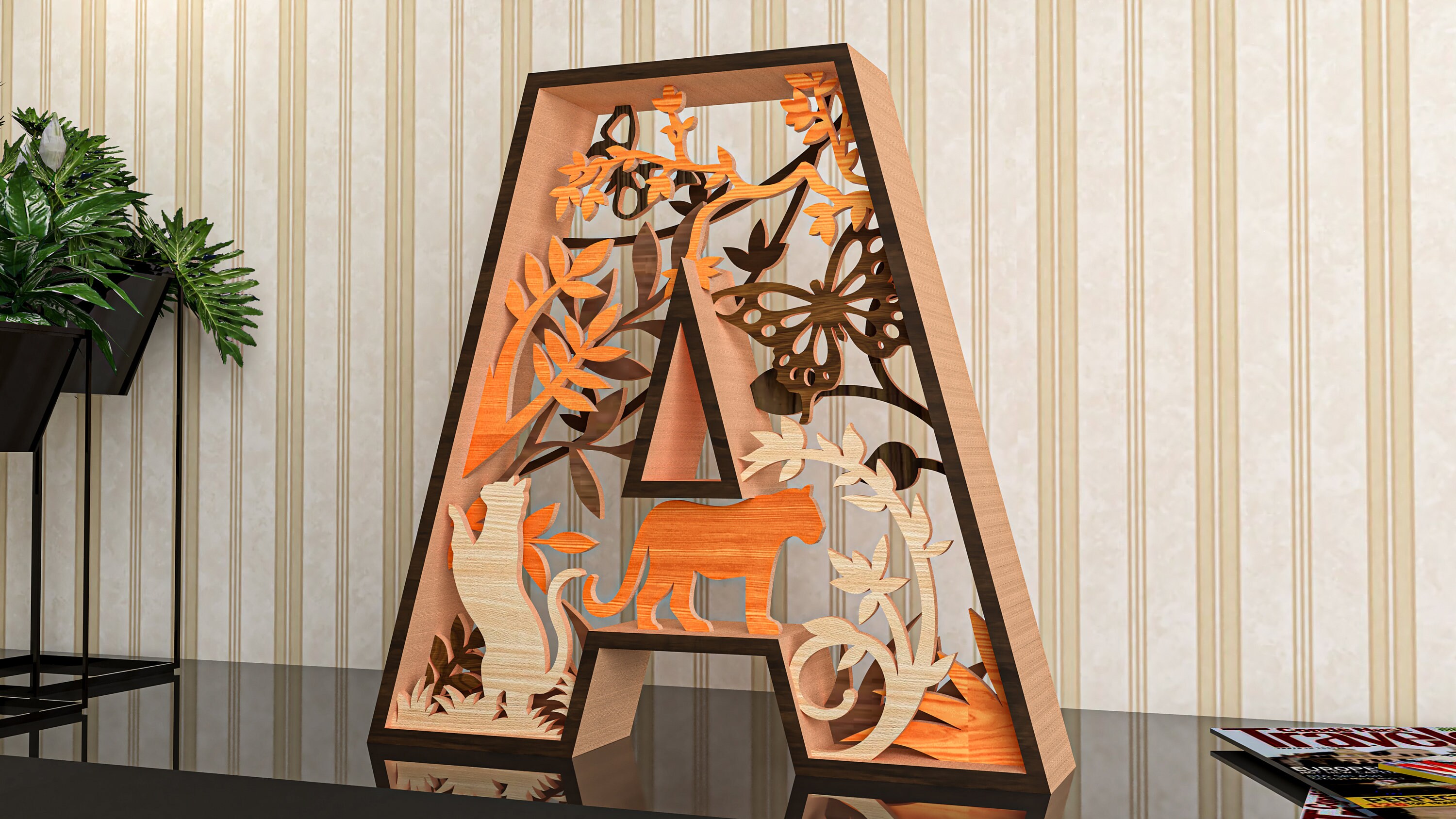 Layered Letter A, DXF, Digital Download, Wall Art Multilayer Letter ...