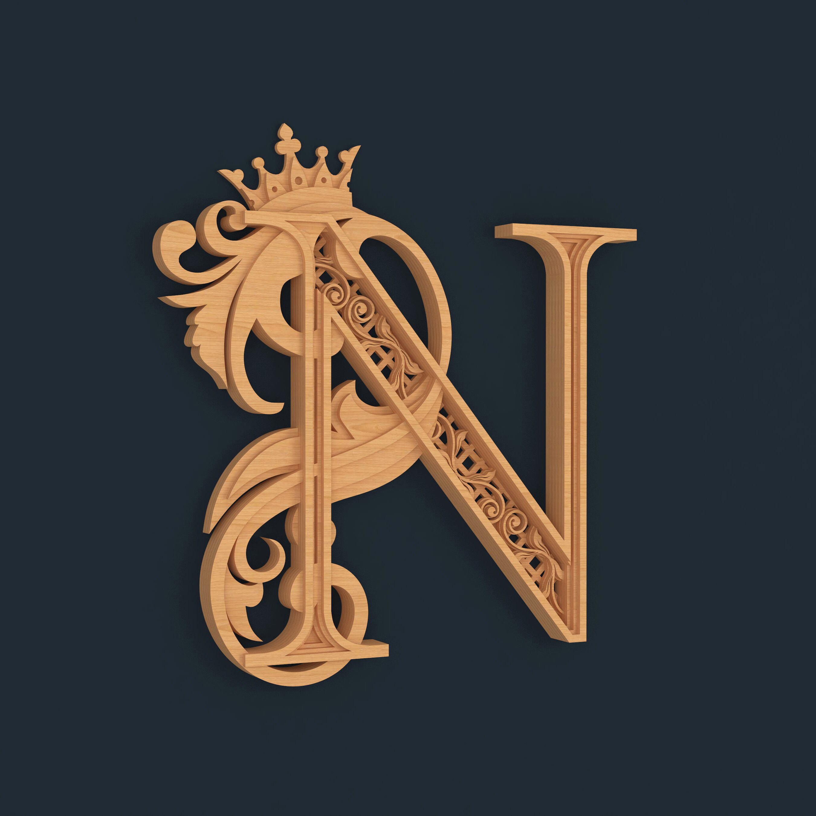 Layered Letter N, DXF, Digital Download, Wall Art Multilayer Letter ...