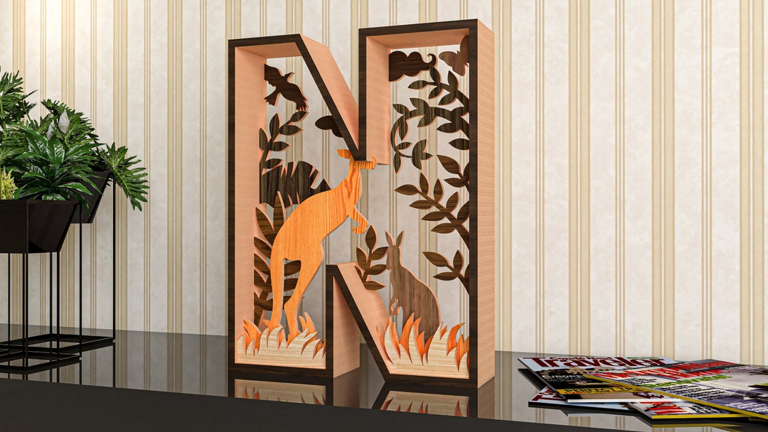 Layered Letter N, DXF, Digital Download, Wall Art Multilayer Letter ...