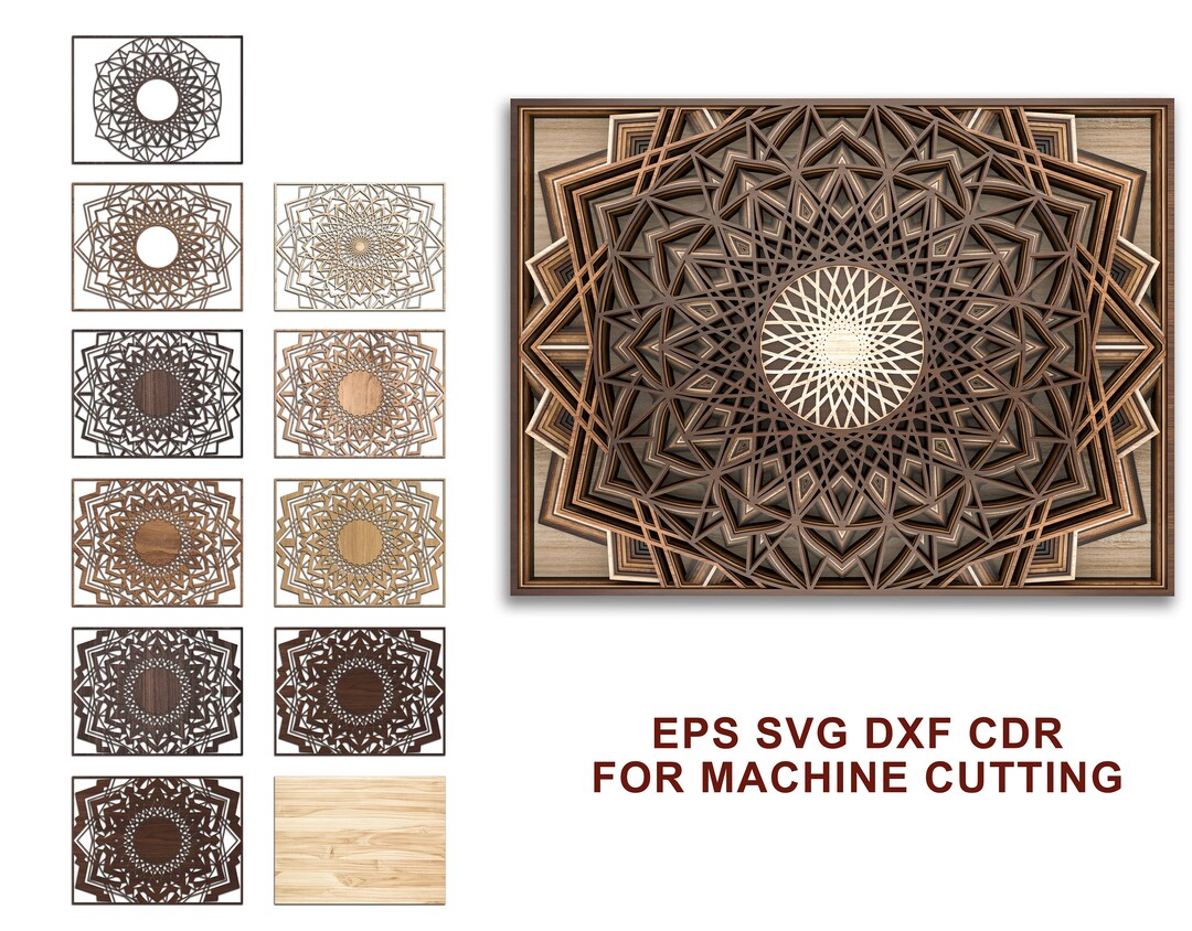 Large 11 Layer Multilayer Template, Vector File for Laser Machines, CNC ...
