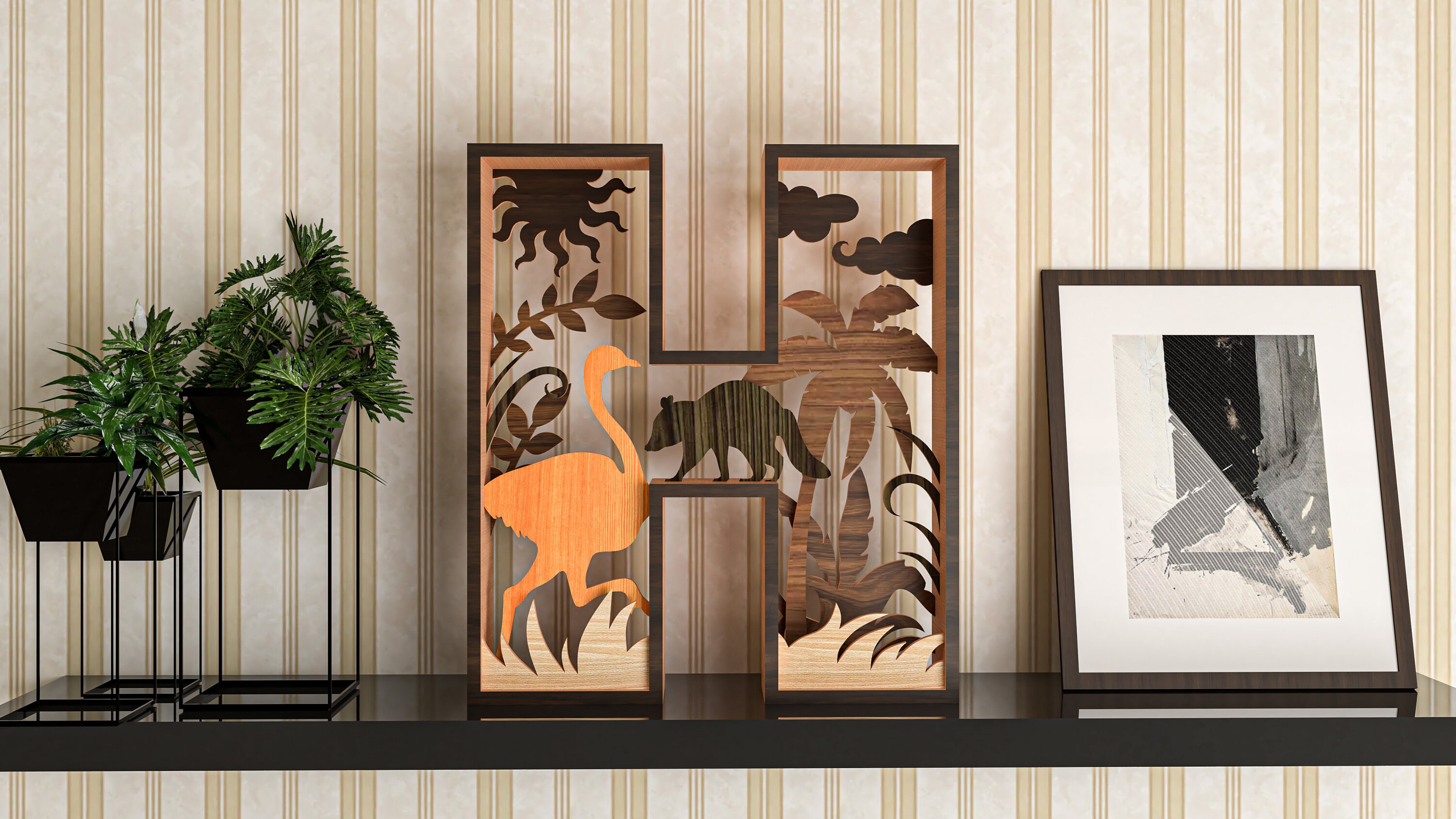 Layered Letter H, DXF, Digital Download, Wall Art Multilayer Letter ...