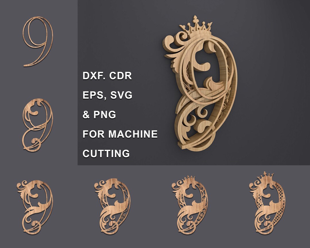 Layered Number 9, DXF, Digital Download, Wall Art Multilayer Number ...