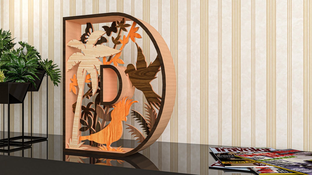 Layered Letter D, DXF, Digital Download, Wall Art Multilayer Letter ...