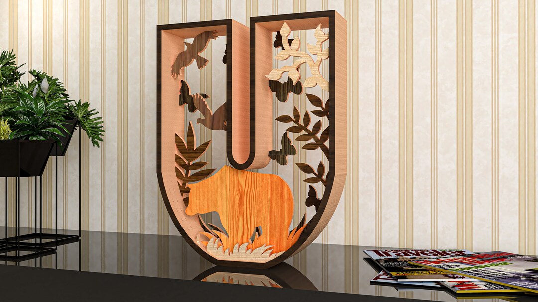 Layered Letter U, DXF, Digital Download, Wall Art Multilayer Letter ...