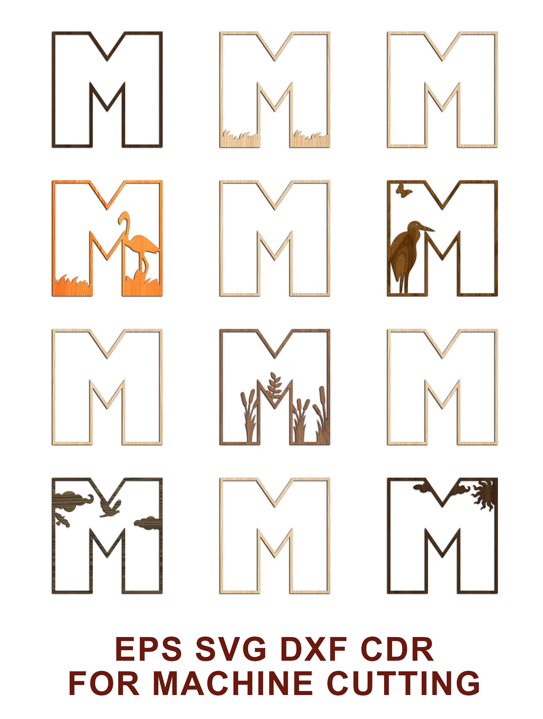 Layered Letter M, DXF, Digital Download, Wall Art Multilayer Letter ...
