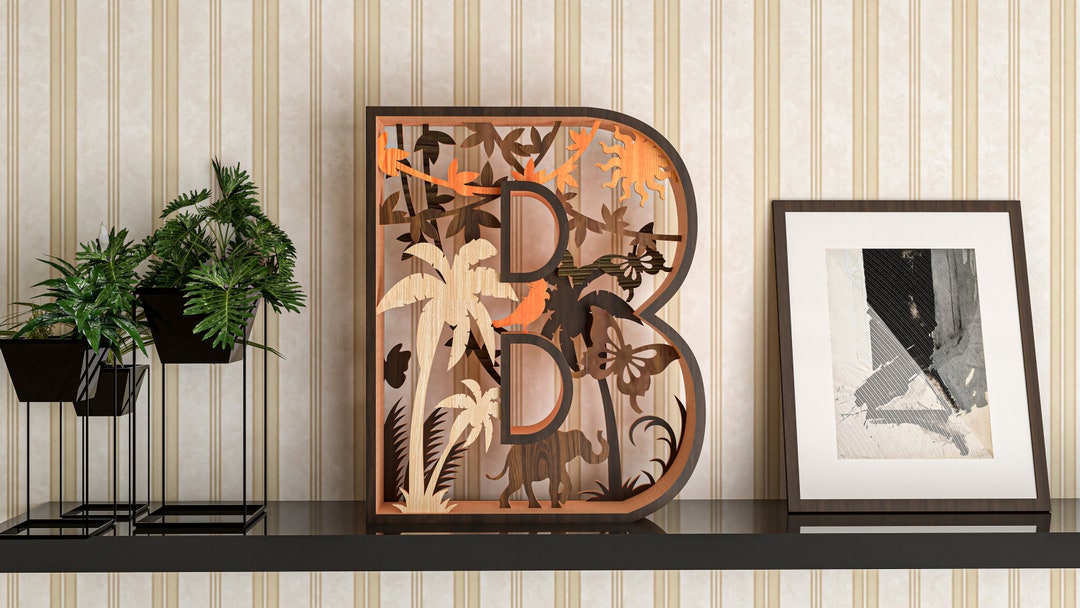 Layered Letter B, DXF, Digital Download, Wall Art Multilayer Letter ...