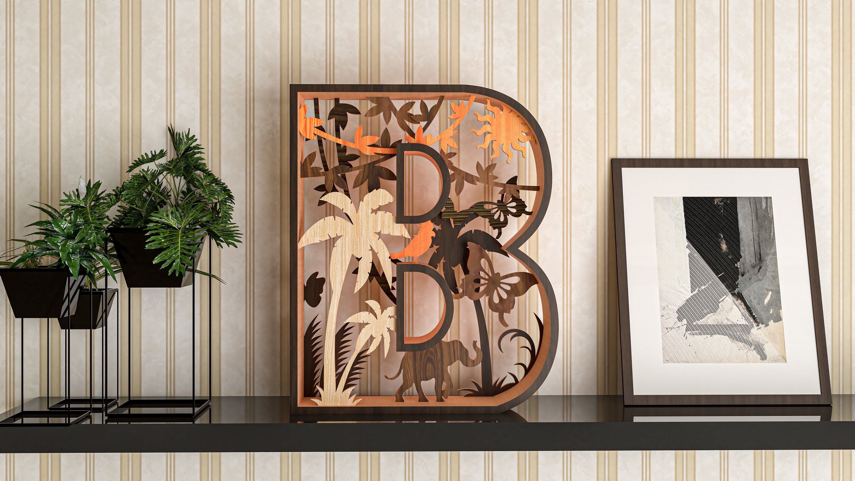 Layered Letter B, DXF, Digital Download, Wall Art Multilayer Letter ...