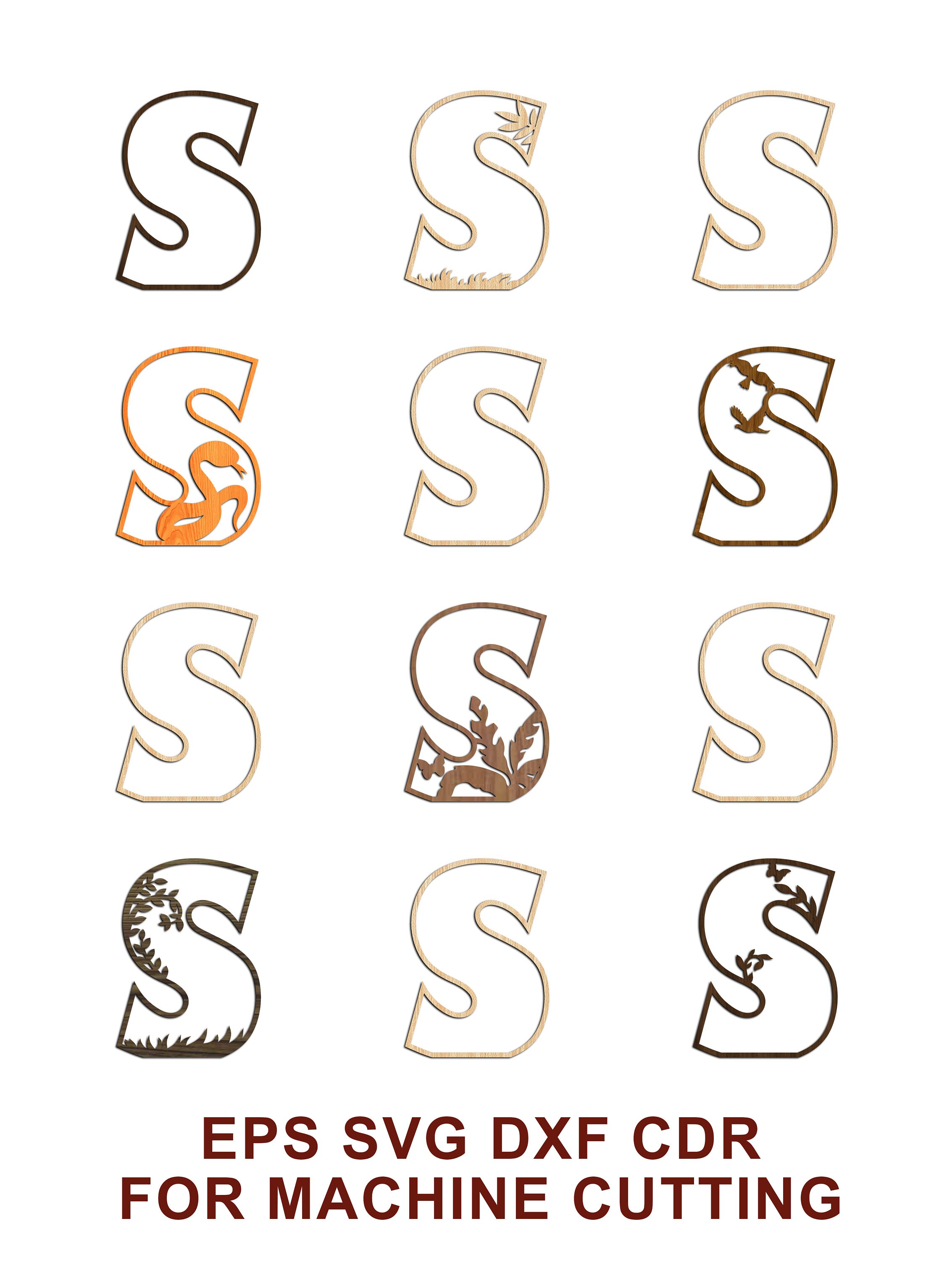 Layered Letter S, DXF, Digital Download, Wall Art Multilayer Letter ...