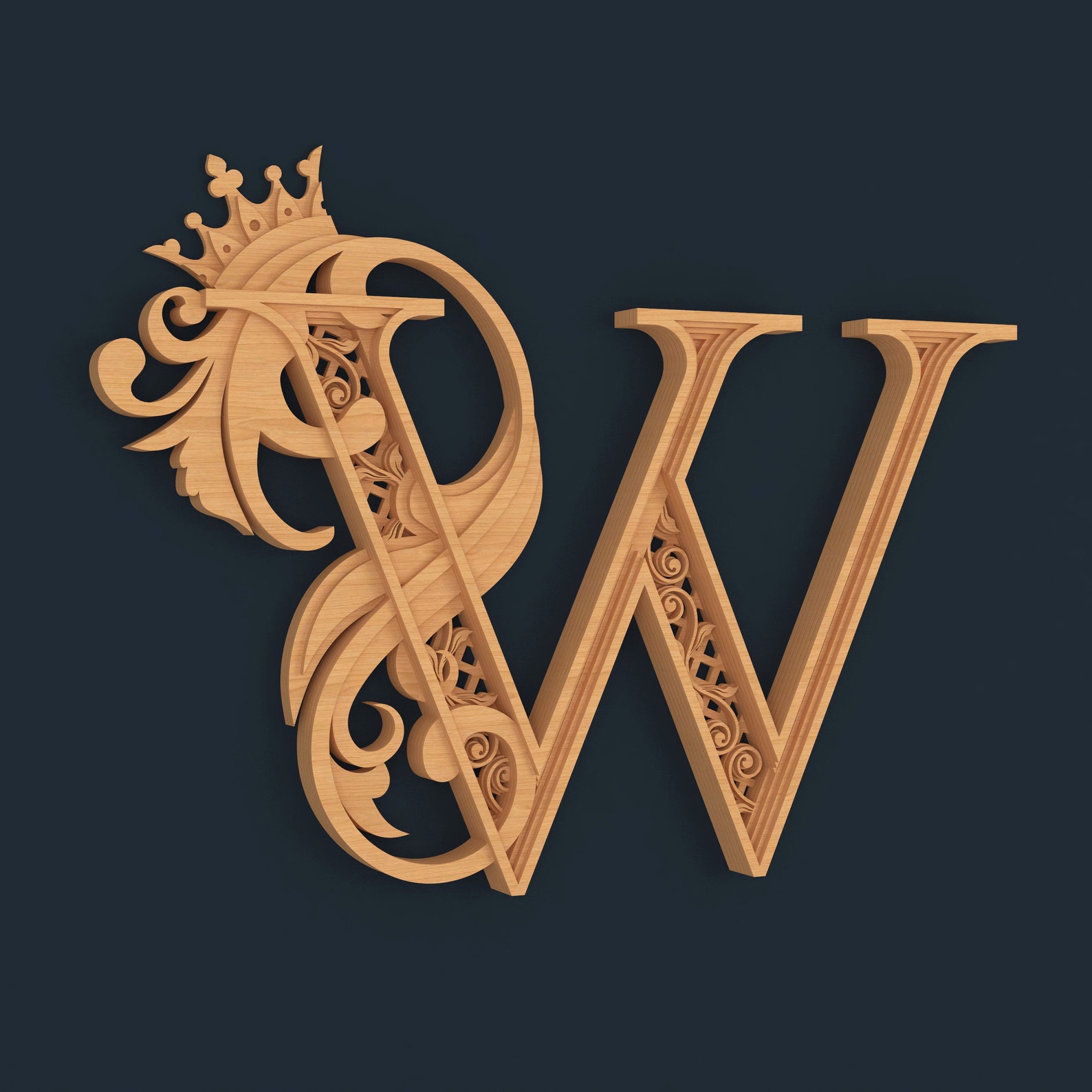 Layered Letter W, DXF, Digital Download, Wall Art Multilayer Letter ...