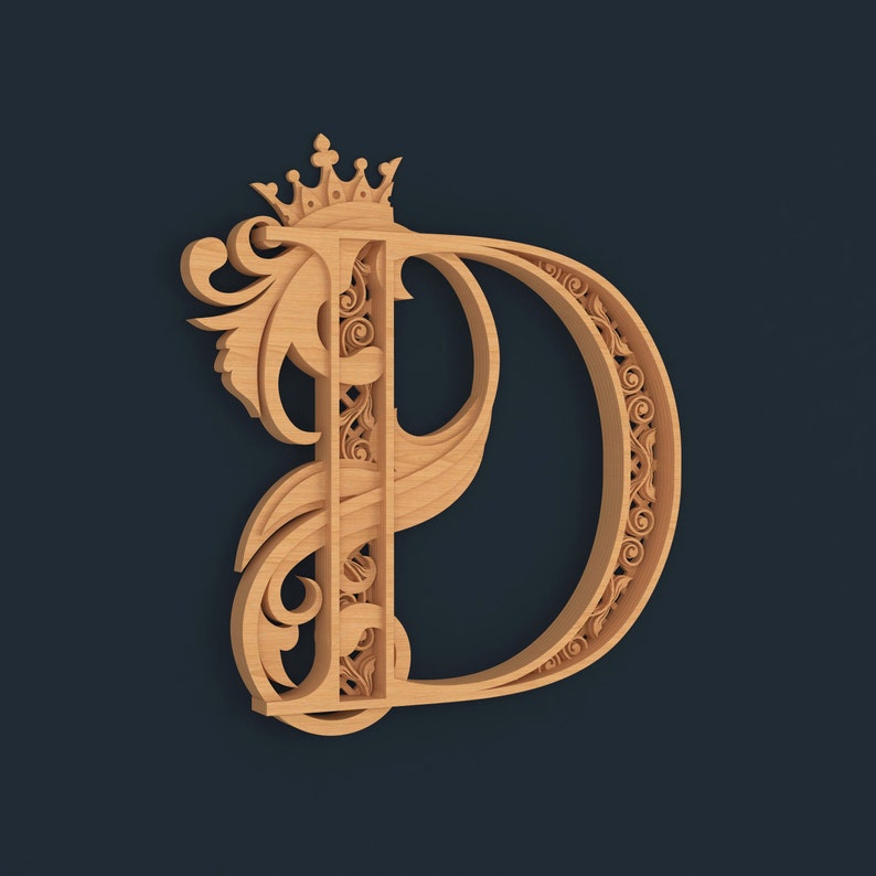 Layered Letter D DXF Digital Download Wall Art Multilayer - Etsy