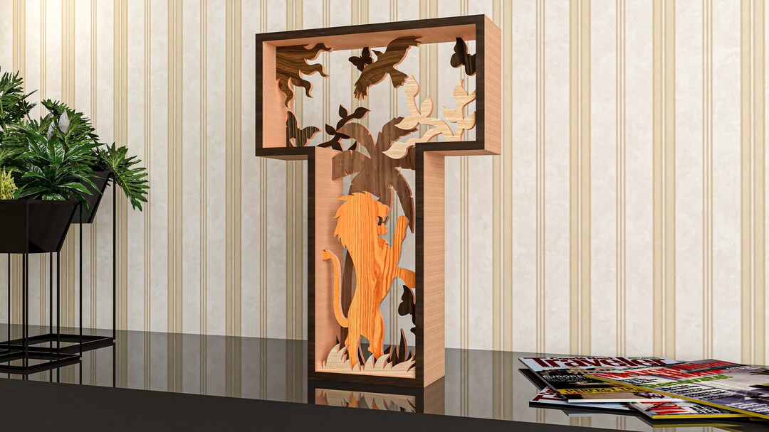 Layered Letter T, DXF, Digital Download, Wall Art Multilayer Letter ...